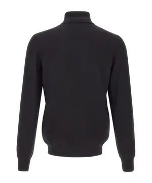 GRAN SASSO Ribbed Turtleneck Knitted Sweater - Black