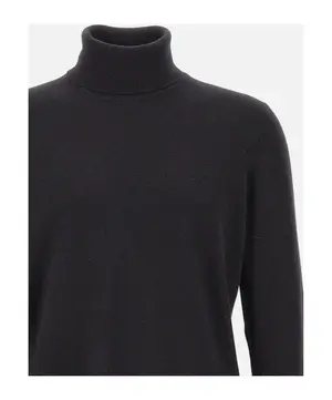 GRAN SASSO Ribbed Turtleneck Knitted Sweater - Black