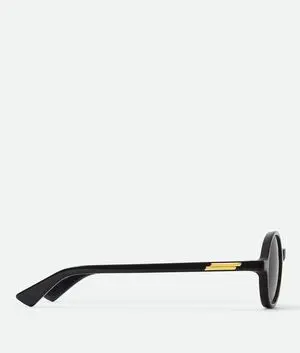 Bottega Veneta Classic Round Sunglasses - Black/gray