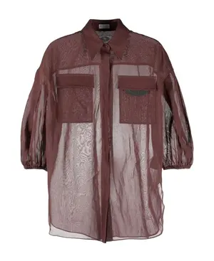 Brunello Cucinelli Puff Sleeve Cotton Blouse