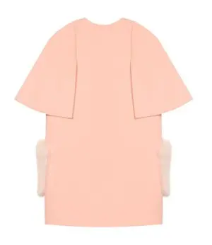 Fendi Short Sleeves Round Neck Coat With Fur Pockets