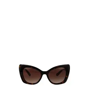 Dolce & Gabbana Cat Eye Sunglasses With Logo Detail - Black