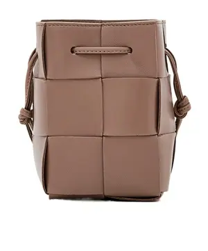 Bottega Veneta Cassette Mini Bucket Bag - Brown Grey