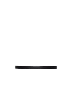 Gucci Logo Lettering Plaque Buckle Skinny Belt