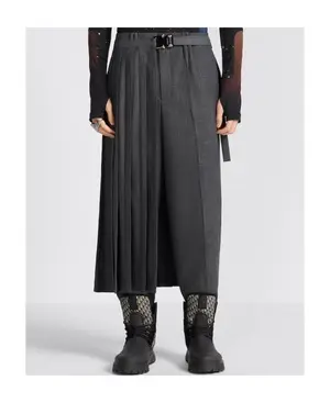 Dior Belted Pleated Skirt