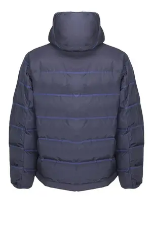 Zegna Striped Padded Down Jacket With Hood - Gray