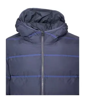 Zegna Striped Padded Down Jacket With Hood