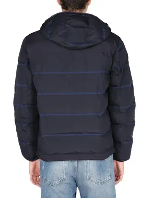 Zegna Striped Padded Down Jacket With Hood