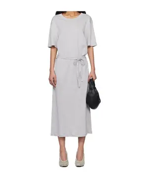 LEMAIRE Belted Crewneck T-shirt Dress - White