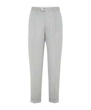 Brunello Cucinelli Pressed Crease Tapered Leg Trousers - No