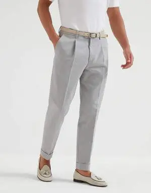 Brunello Cucinelli Pressed Crease Tapered Leg Trousers