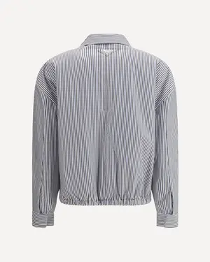 Prada Striped Poplin Blouson Jacket - White/blue