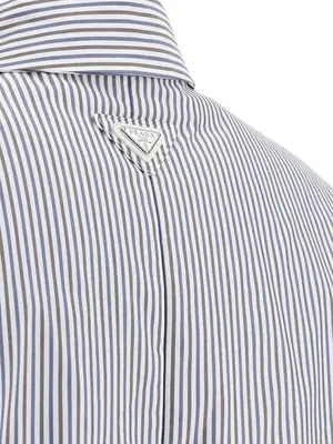 Prada Striped Poplin Blouson Jacket - White/blue