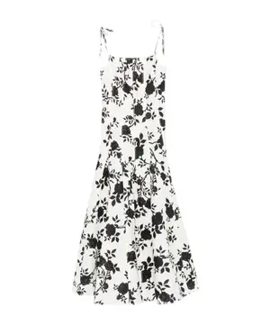 SELF-PORTRAIT Floral Printed Midi Dress