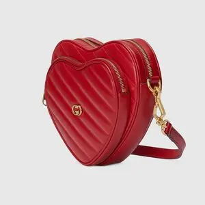 Gucci Heart Shaped Shoulder Bag - Red