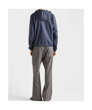 Prada Re-nylon Zip-up Hooded Jacket - Blue