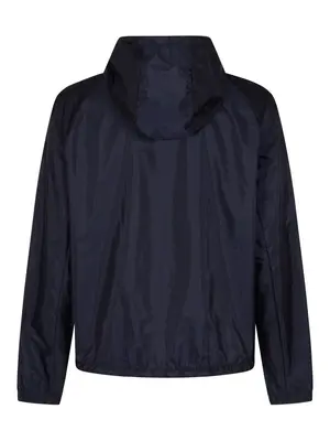 Prada Logo Plaque Zip-up Hooded Jacket