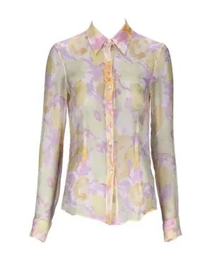 Dries Van Noten Floral Print Long Sleeve Shirt
