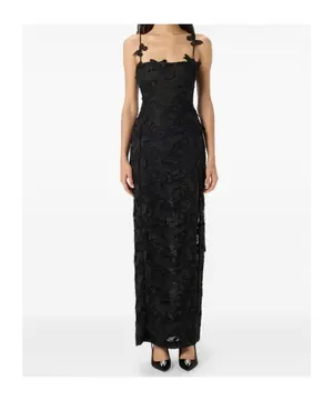 Blumarine Spaghetti Strap Butterfly Embellished Gown