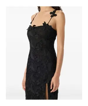 Blumarine Spaghetti Strap Butterfly Embellished Gown