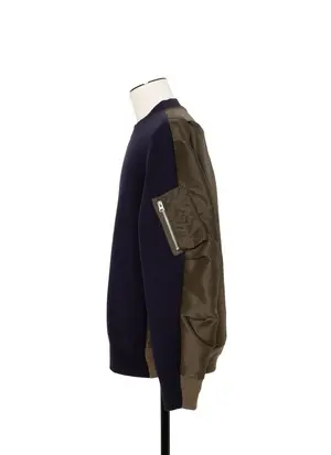 Sacai Crewneck Sweatshirt With Paneled Design
