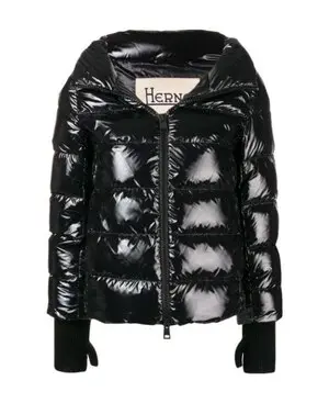 Herno Glove Detailed Down Jacket With Logo