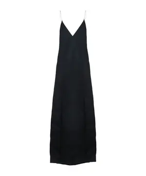 Khaite The Nonya V-neck Sleeveless Maxi Dress - Black