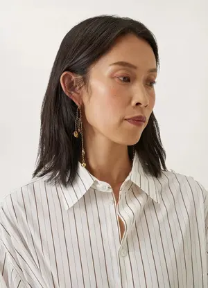 LEMAIRE Charm Chain Drop Earrings - Yellow