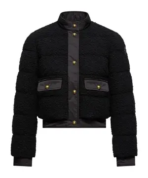 Moncler Blandy Wool Blend Bouclé Short Down Jacket - Black