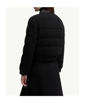 Moncler Blandy Wool Blend Bouclé Short Down Jacket - Black