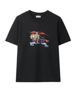 Burberry Crystal Ekd Cotton T-shirt - Black