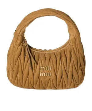 Miu Miu Wander Matelassé Zipped Handbag - Brown