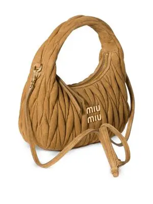 Miu Miu Wander Matelassé Zipped Handbag - Brown