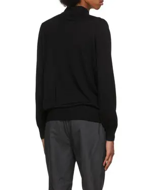 Brunello Cucinelli Long-sleeved Knitted Polo Shirt - Black