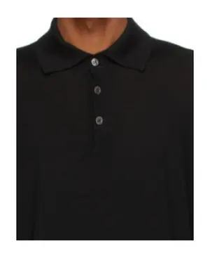 Brunello Cucinelli Long-sleeved Knitted Polo Shirt - Black