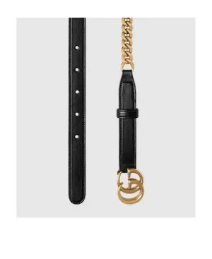 Gucci Gg Plaque Marmont Chain Detailed Belt