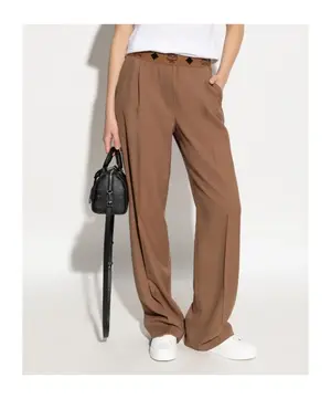 Mcm Elasticated Waist Trousers With Monogram Detail - Brown