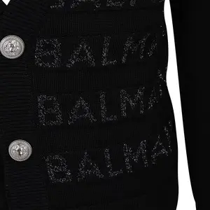Balmain Logo Embroidered V-neck Cardigan