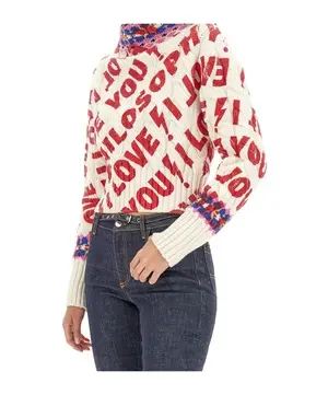 Philosophy Di Lorenzo Serafini I Love You Philosophy" High Neck Knit Jumper