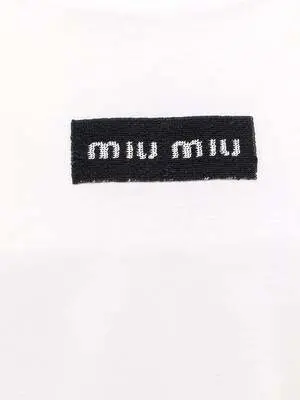 Miu Miu Cropped T-shirt With Logo Embroidery