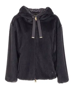 Herno Shearling Drawstring Hooded Coat