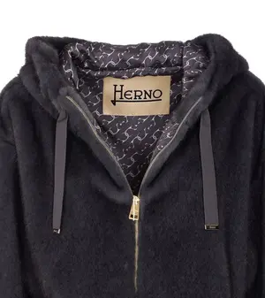 Herno Shearling Drawstring Hooded Coat