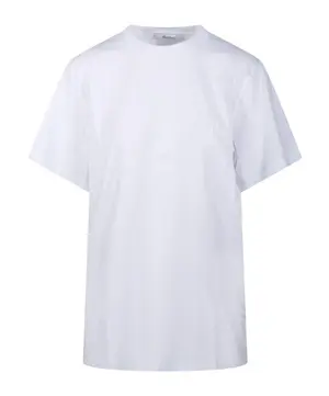 Max Mara Logo Embroidered Crewneck Top - White