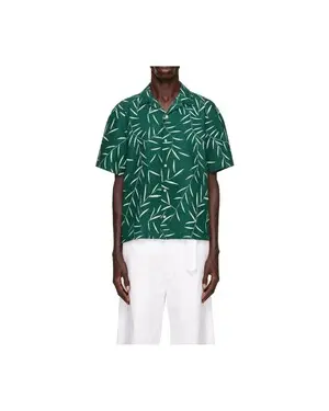 Jacquemus Leaf Printed Short-sleeved Shirt - Blue