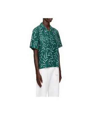 Jacquemus Leaf Printed Short-sleeved Shirt - Blue