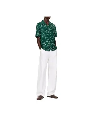 Jacquemus Leaf Printed Short-sleeved Shirt - Blue