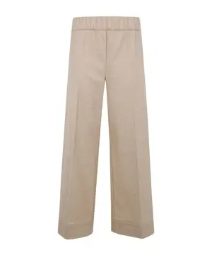 D.exterior Flannel Wide-leg Pants With Elastic Waistband