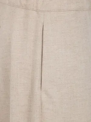 D.exterior Flannel Wide-leg Pants With Elastic Waistband