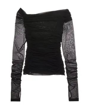 Helmut Lang Ruched Off-shoulder Top