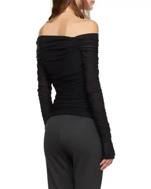 Helmut Lang Ruched Off-shoulder Top